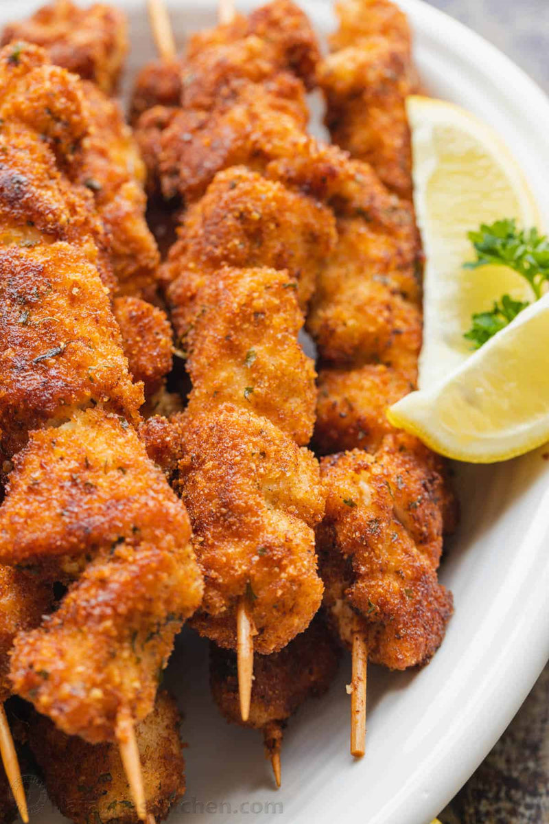 Fried Chicken Kababs ALL MEAT 12-14oz 22 PCS FULL TRAY individually wr ...